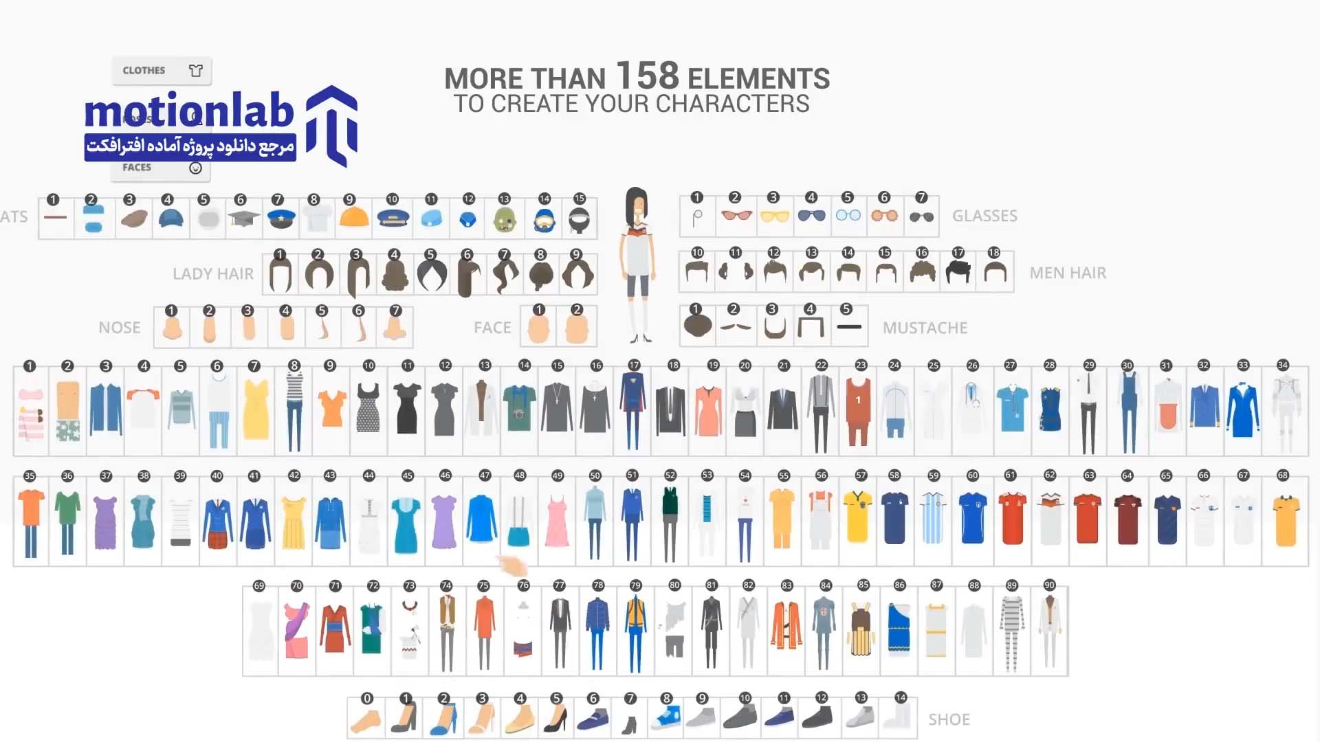 پروژه آماده افترافکت پک سرزمین کاراکتر pixity land character - موشن لب