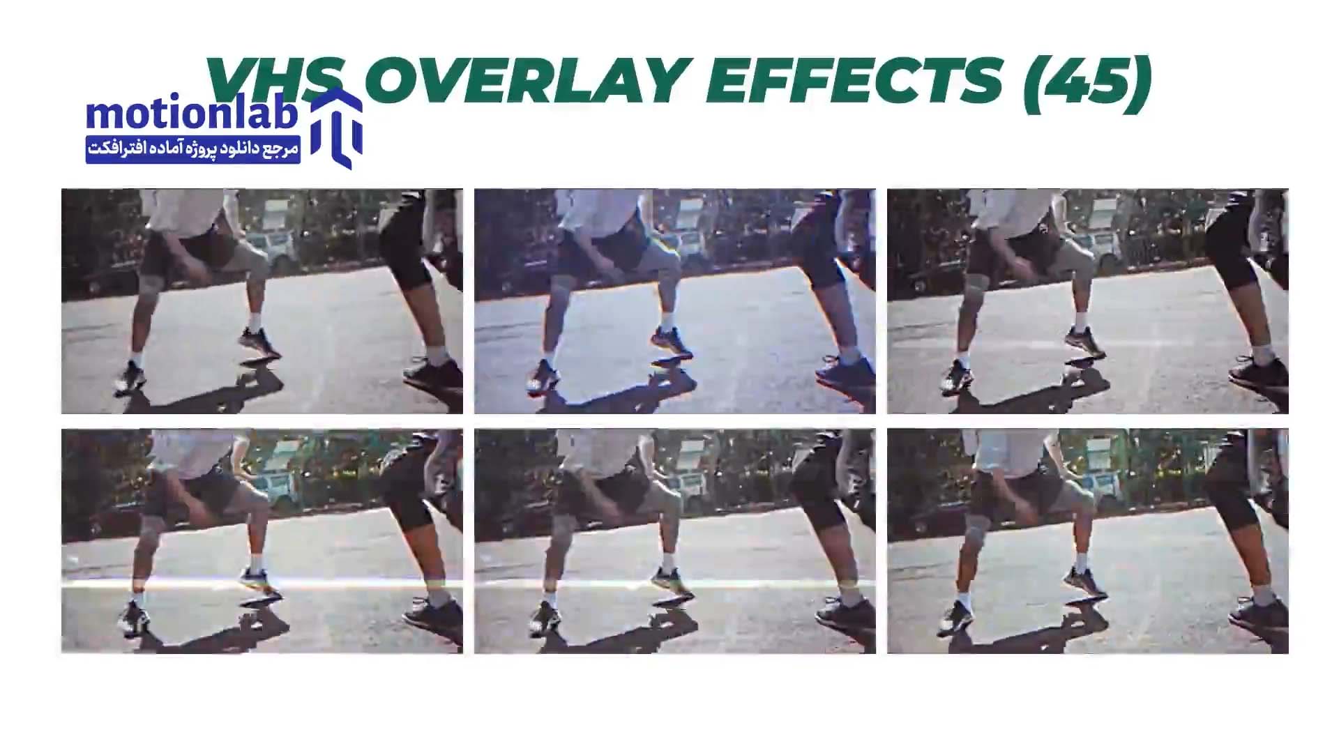 پروژه آماده افترافکت پک افکت تصویری قدیمی VHS Overlay Effects - موشن لب