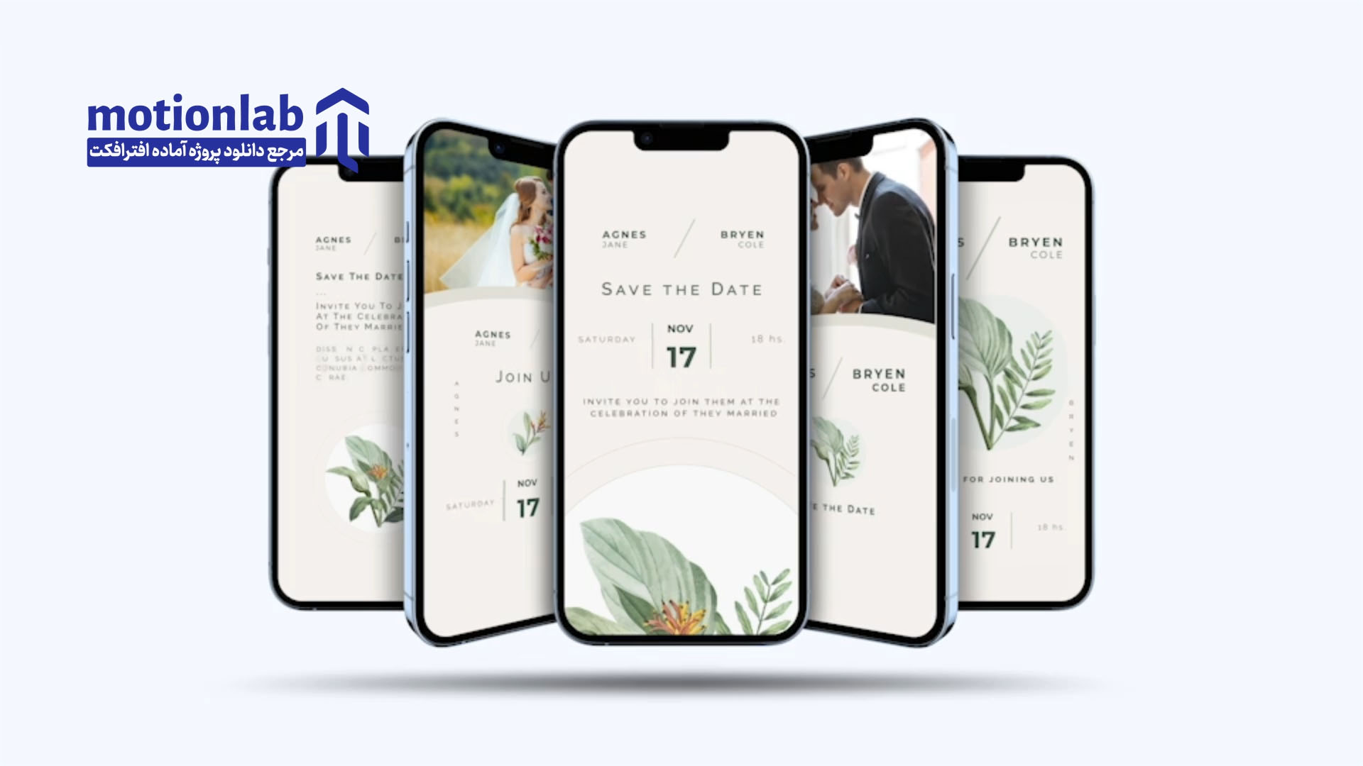 پروژه آماده افترافکت پنج استوری عروسی Wedding Invite Instagram Story